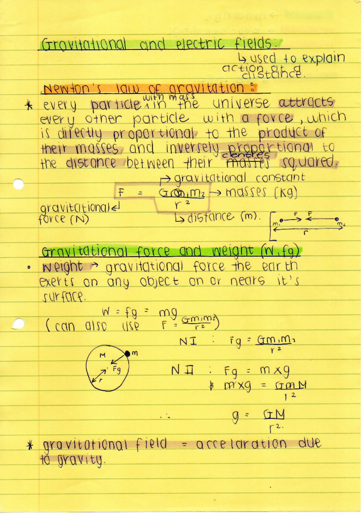 G12 Gravitational and Electric Fields: Concepts and Applications - Studocu