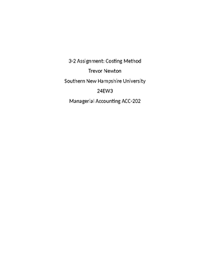BUS225 Module Two Assignment Trevor Newton - Module Two Assignment ...