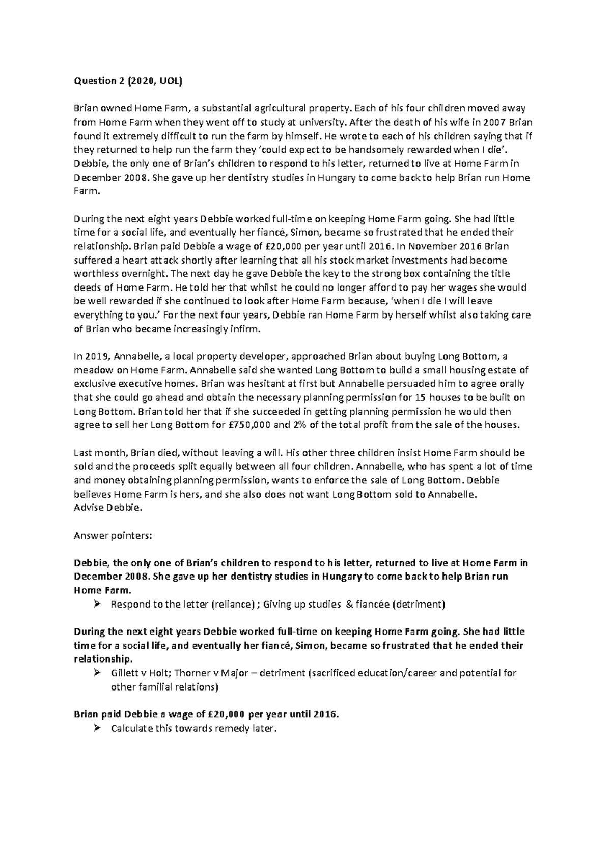 PE - Tutorial 12 - Proprietary Estoppel Case Study Analysis - Studocu