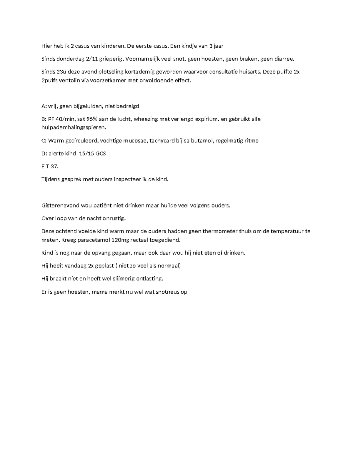 SEH 2: Dehydratie bij Kinderen - Case Study & Discussie KPE - Studeersnel