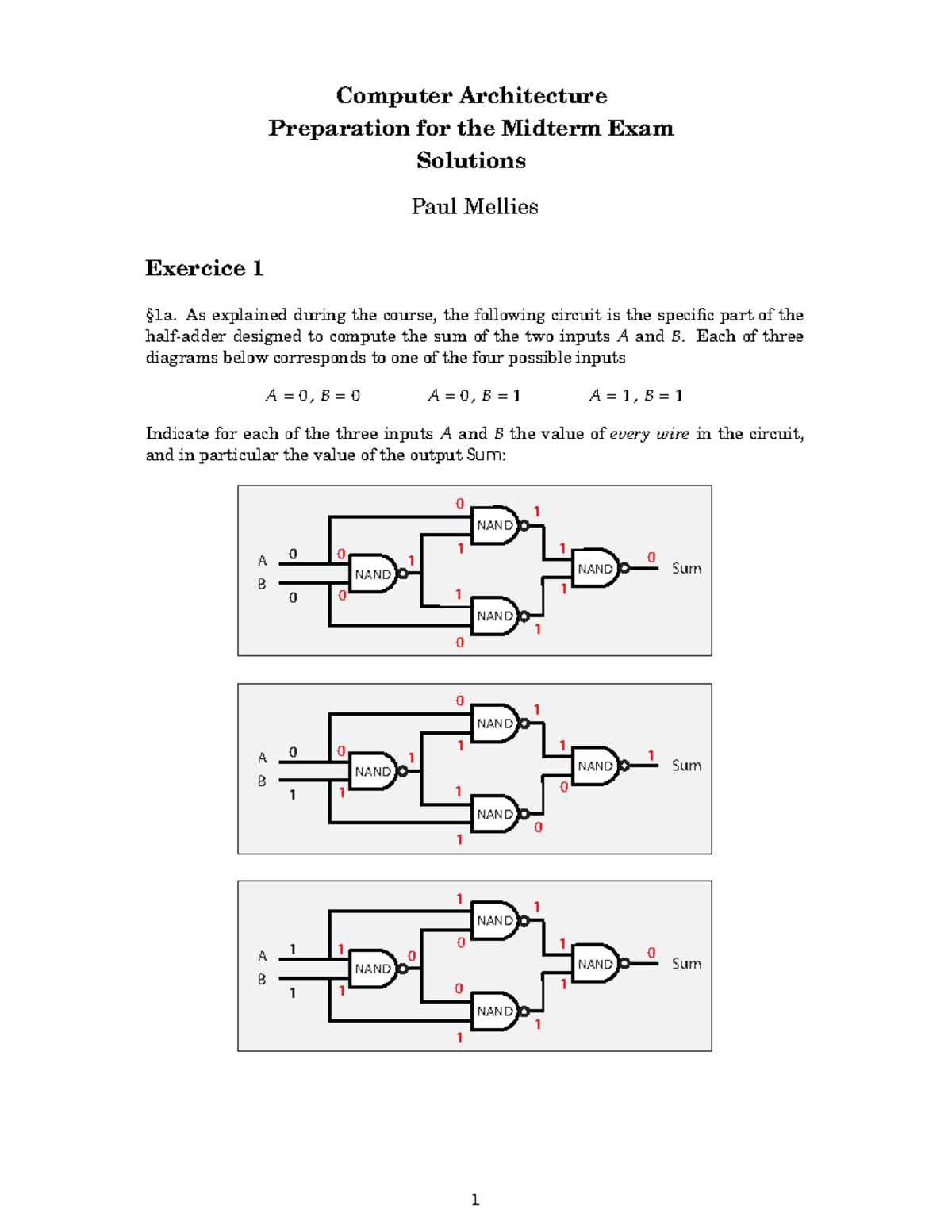 Computer Architecture: Midterm Exam Prep Solutions (COA 101) - Studocu