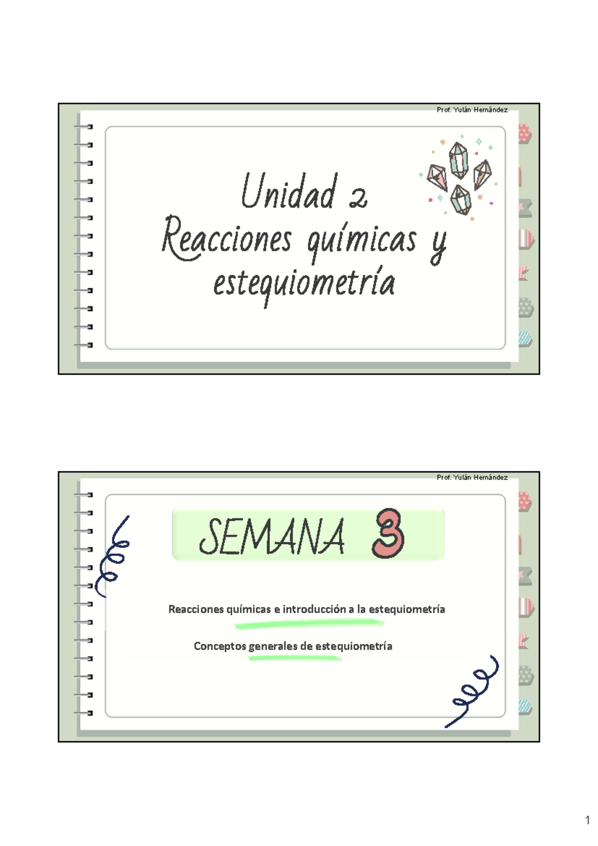 Qui1 2025-2 Unidad 2: Reacciones Químicas y Estequiometría - Studocu