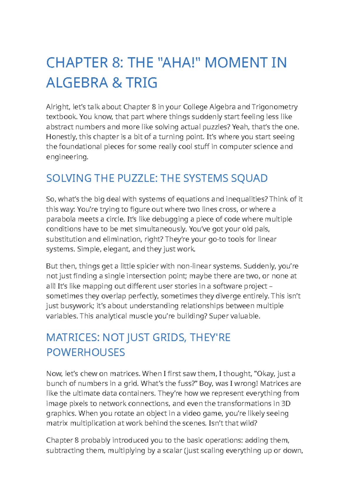 Algebra and Trigonometry Reviewer: Chapter 8 Insights - Studocu