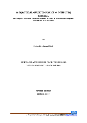 ICT Practical- Workbook - Angoda Emmanuel PRACTICAL WORKBOOK FOR ...