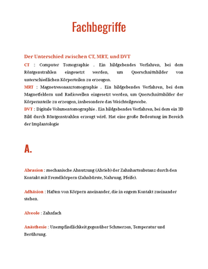Redemittel OPG RTG - Zusammenfassung Mund-, Kiefer- und ...