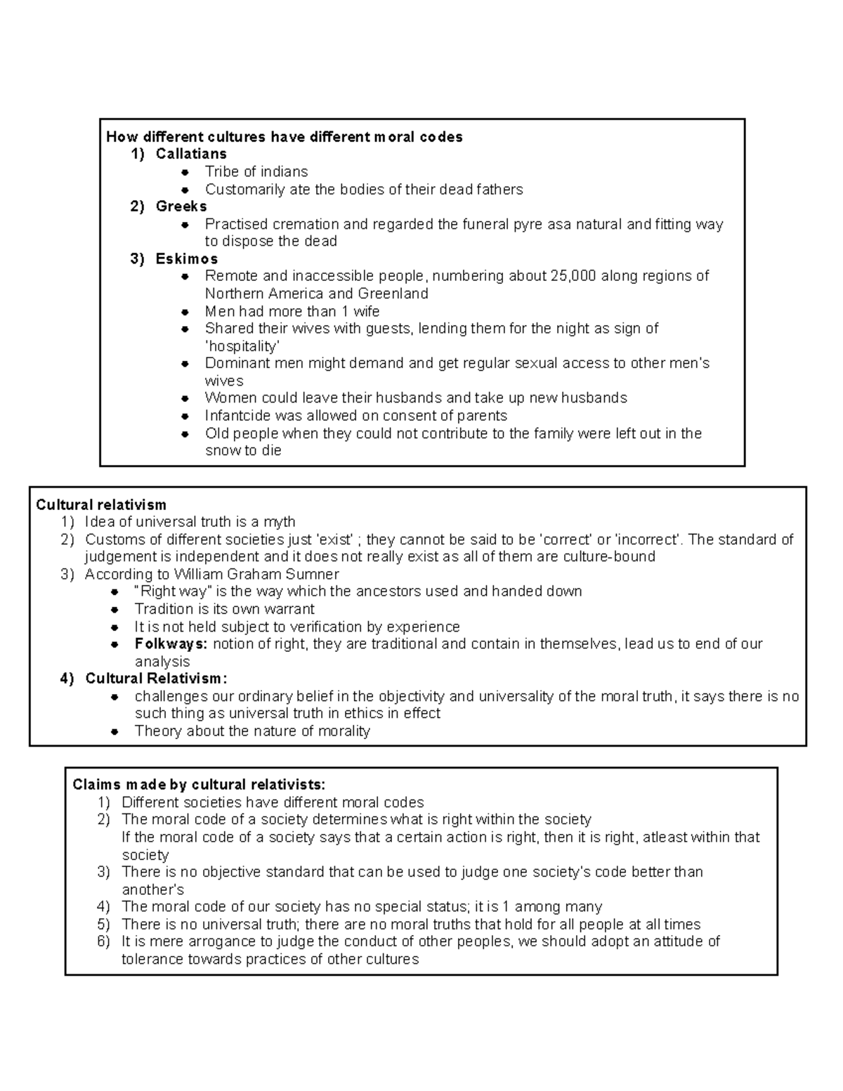 Cultural Relativism: Notes on Variations in Moral Codes and Ethics ...