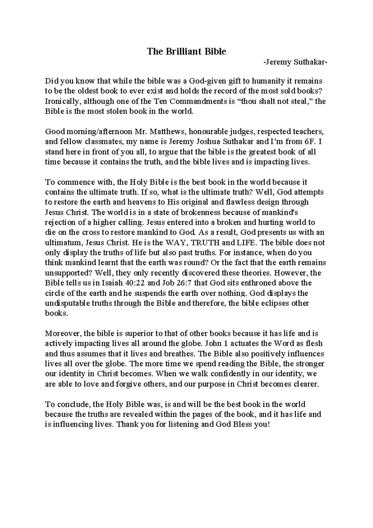 The Brilliant Bible - Jeremy - The Brilliant Bible -Jeremy Suthakar ...