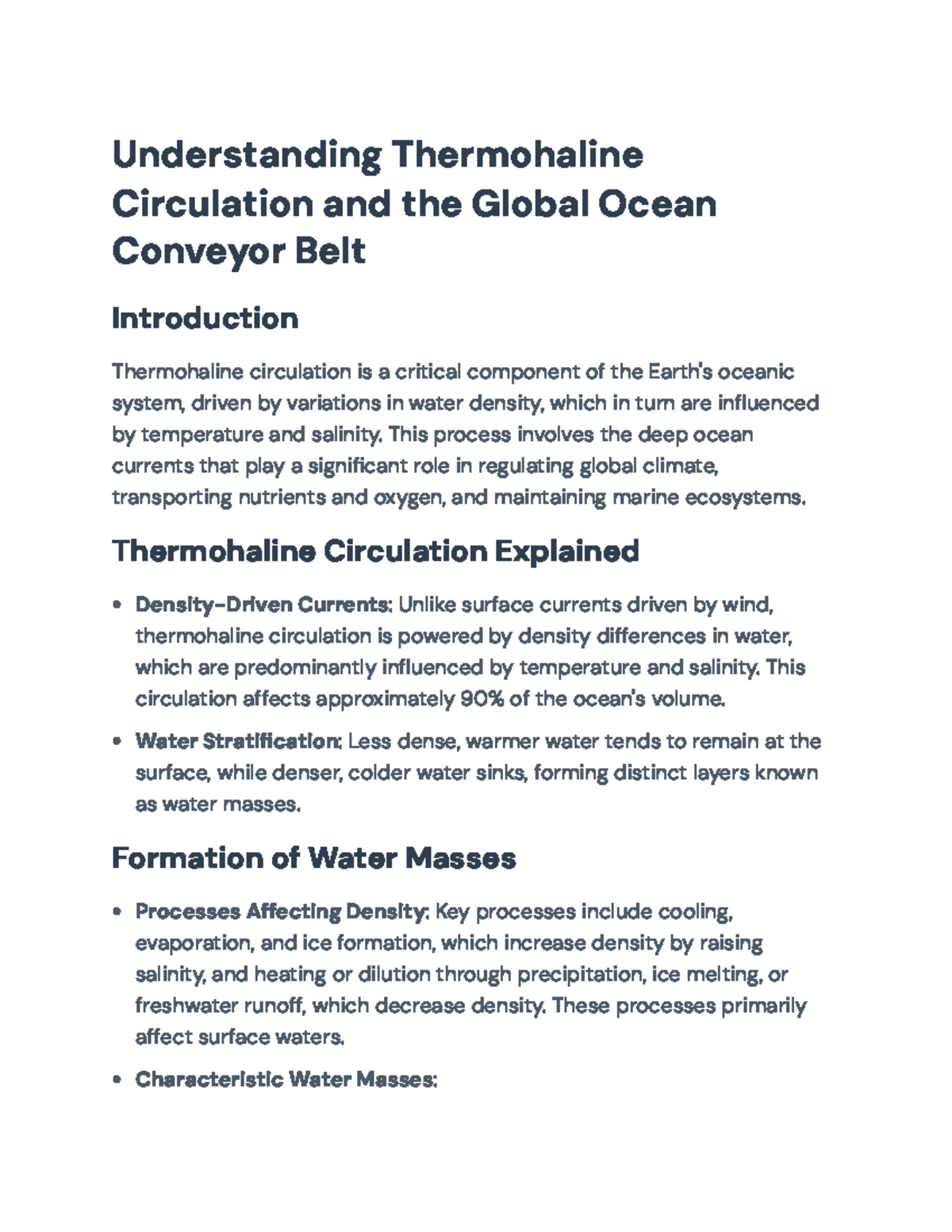 Thermohaline Circulation and Global Ocean Conveyor Belt Analysis ...