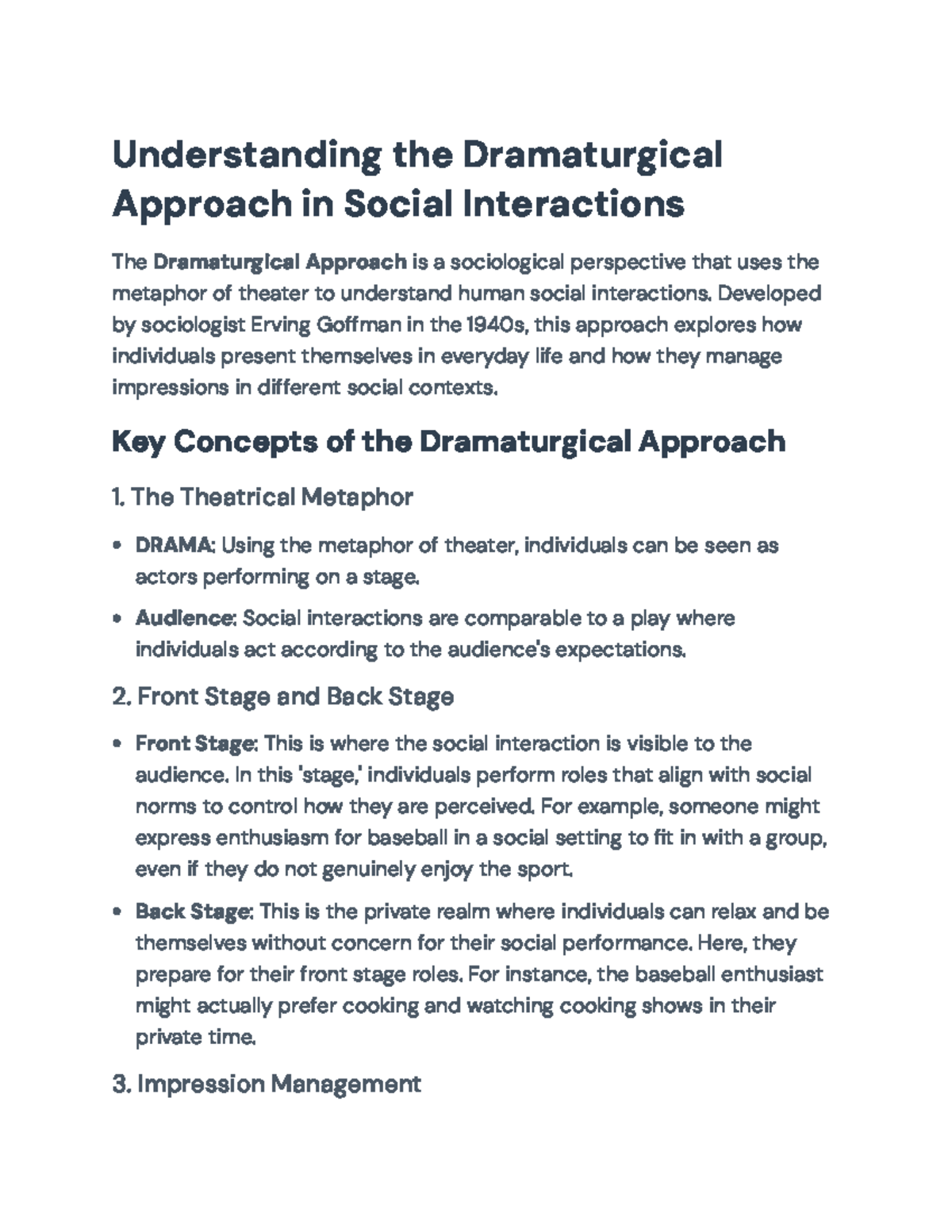 Understanding the Dramaturgical Approach in Social Interactions ...