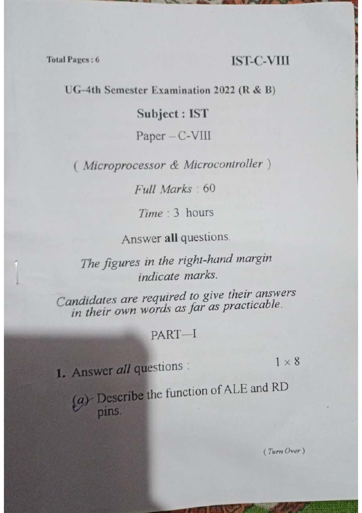 4th Sem MPMC-1: Microprocessor & Microcontroller Exam Paper 2022 - Studocu