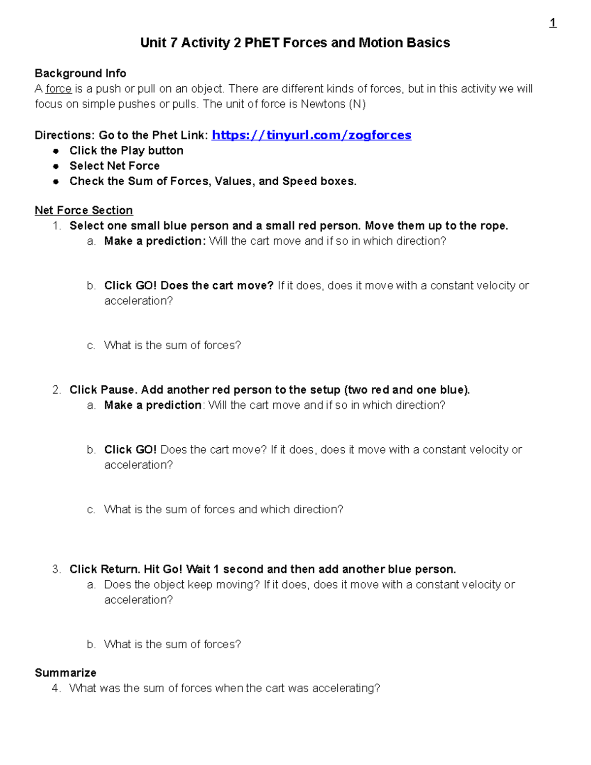 Ph ET Forces Basics - these are great answers - Unit 7 Activity 2 PhET ...