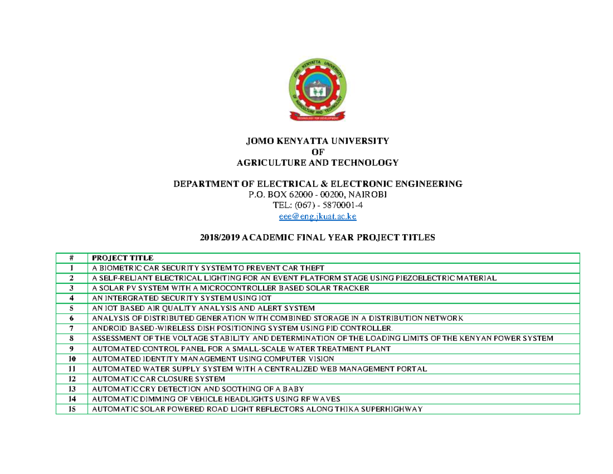 2018 .2019- Academic- Final-YEAR- Project - Titles - JOMO KENYATTA ...
