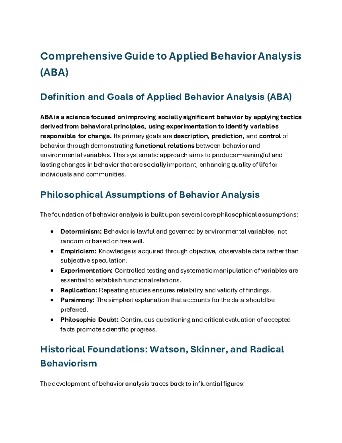 Comprehensive Guide to ABA: Principles & Techniques for Behavior ...
