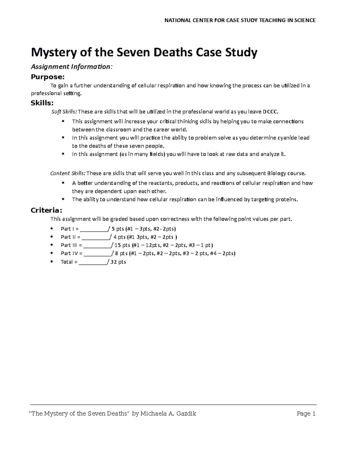 cellular respiration case study TILT - Mystery of the Seven Deaths Case ...