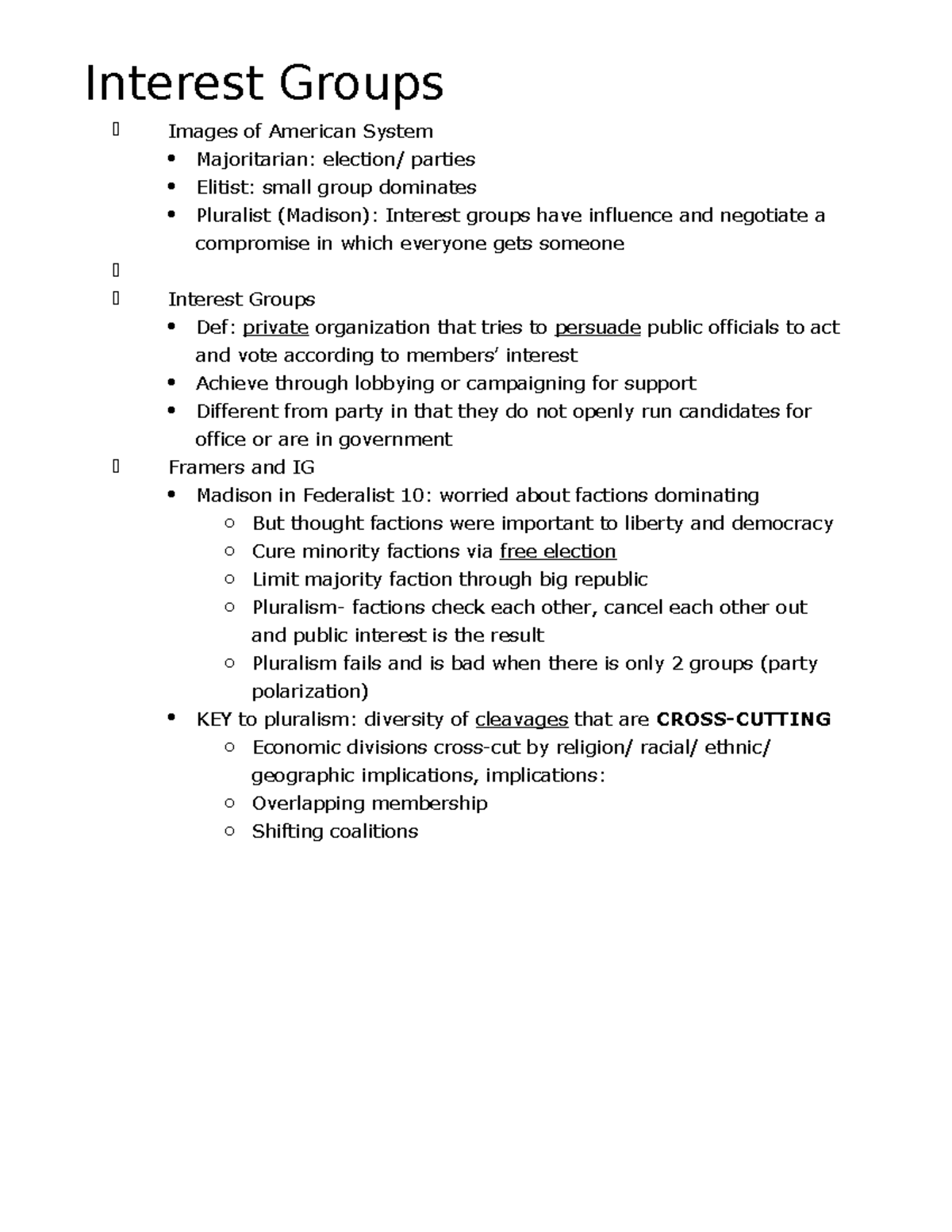 Interest Groups 13 notes - Interest Groups Images of American System ...