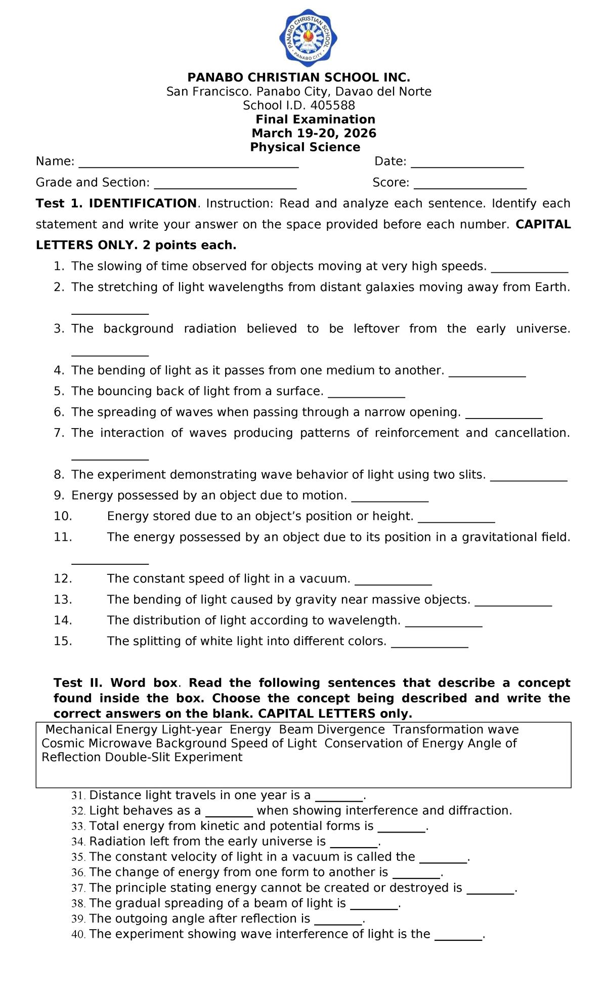 Earth Science 112 Final Exam: Physical Science Review March 2026 - Studocu