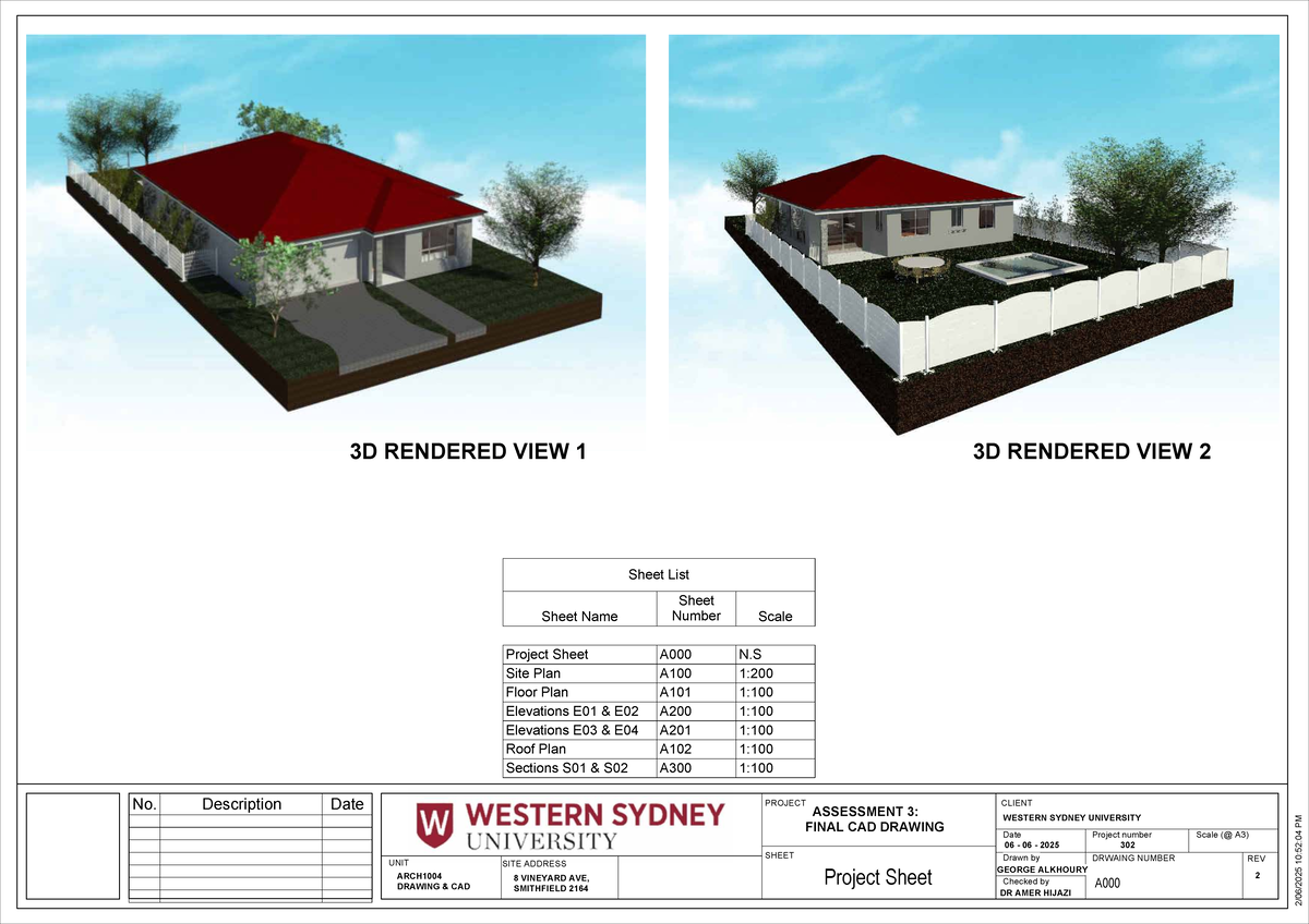 ARCH1004: Project Assessment 3 - Final CAD Drawings - Studocu