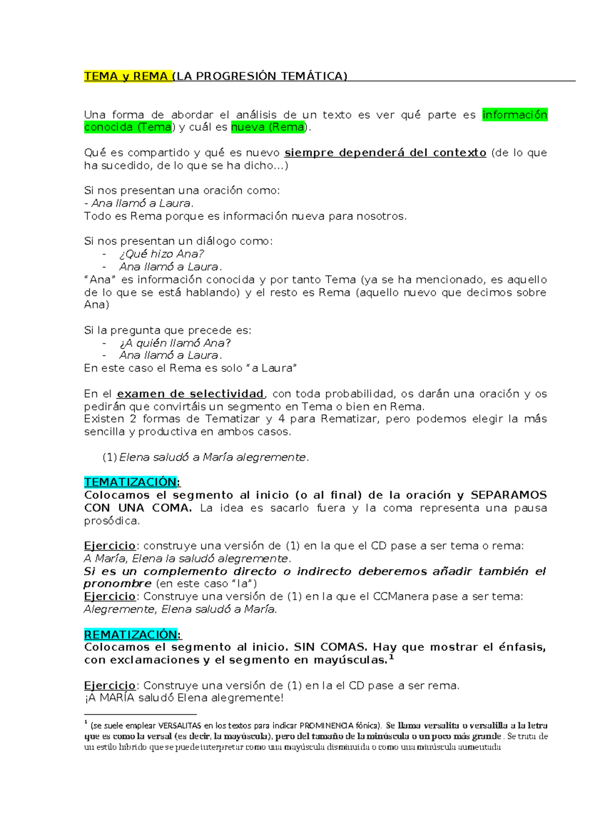 2. LDT. Tema y Rema: Progresión Temática en Análisis de Texto - Studocu