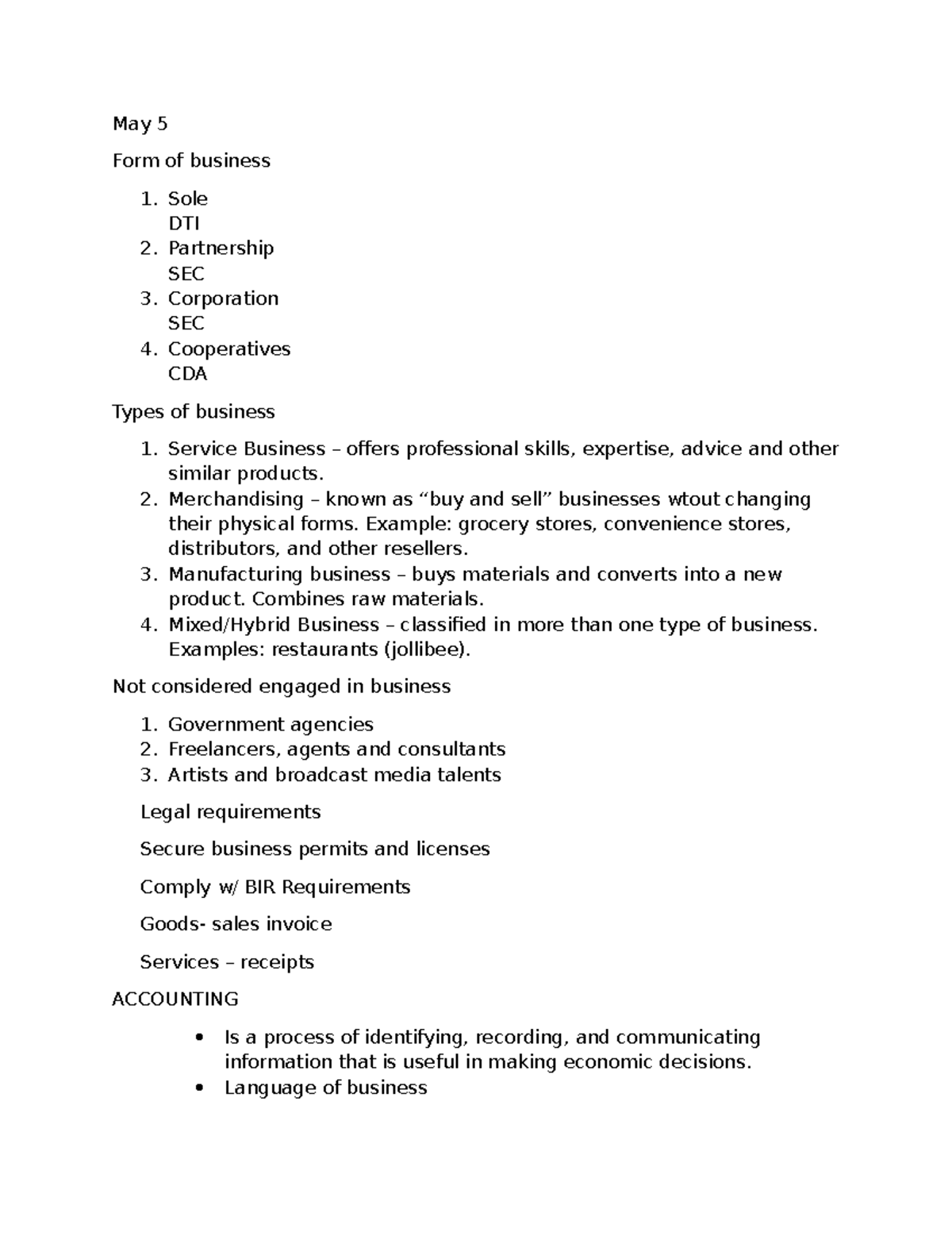 Bookkeeping NC3: Business Types, Legal Requirements, and Accounting ...