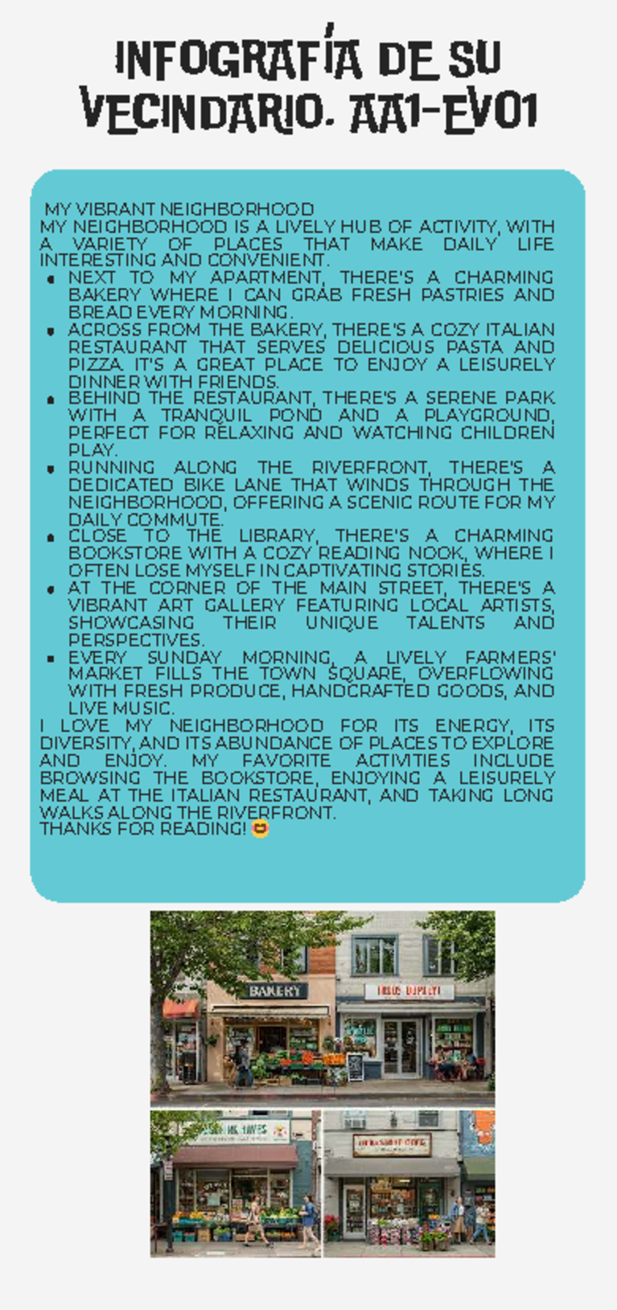 Infografía de su vecindario. AA1-EV01 (10) - MY VIBRANT NEIGHBORHOOD MY ...