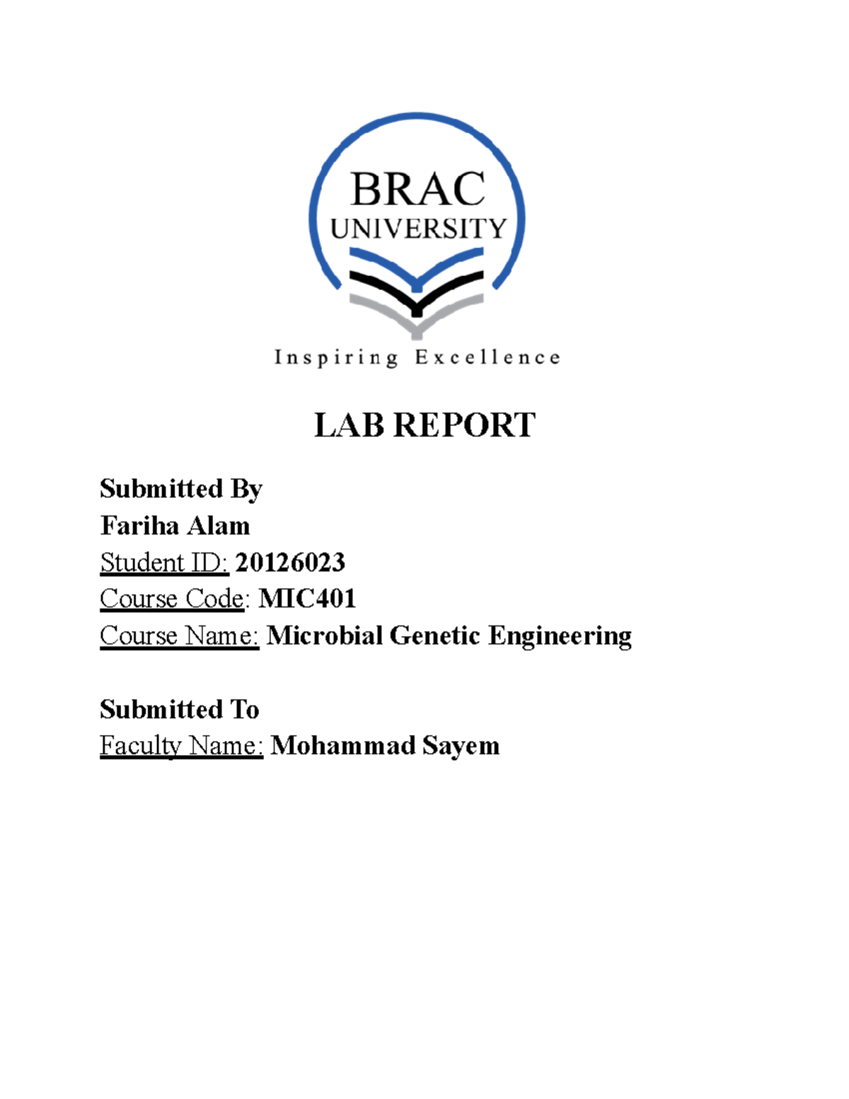 MIC401 Lab Report: RFLP Analysis of E. coli DNA using HhaI Enzyme - Studocu