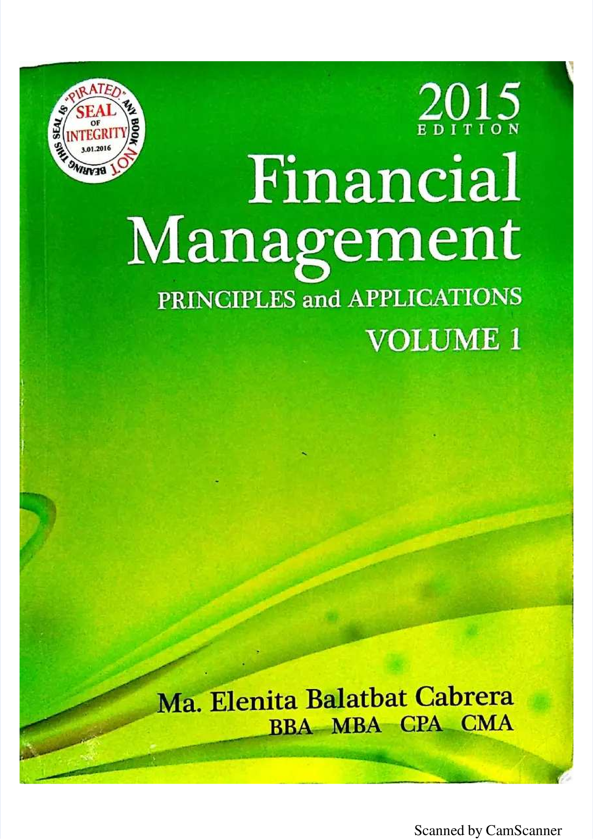 Financial Management Principles & Applications (PDF) - Cabrera Compress - Studocu
