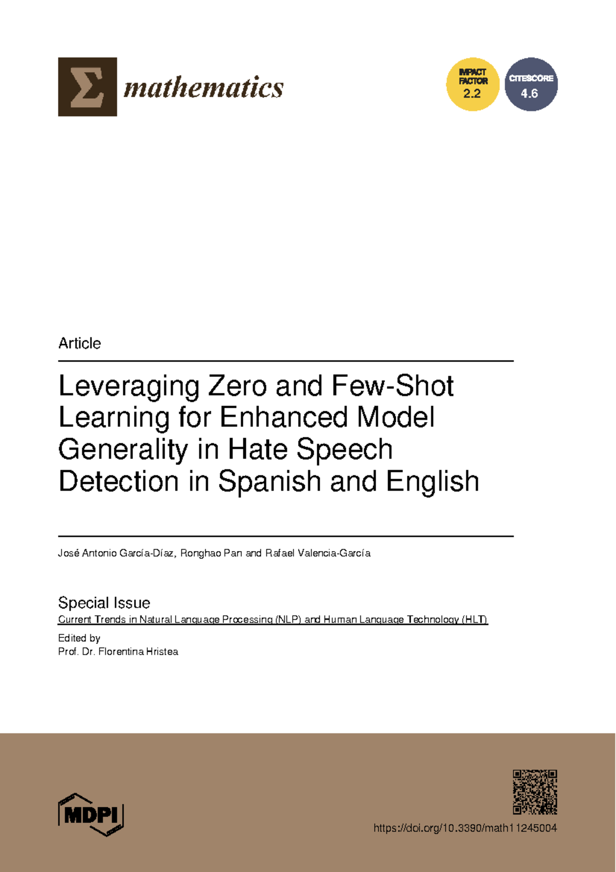 Mathematics 11: Leveraging Zero and Few-Shot Learning for Hate Speech ...