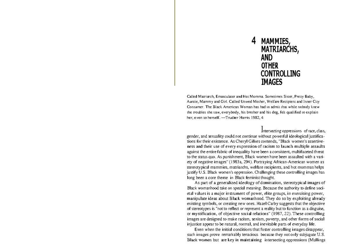 002 Collins 2000 Critical Analysis of Black Women's Controlling Images ...