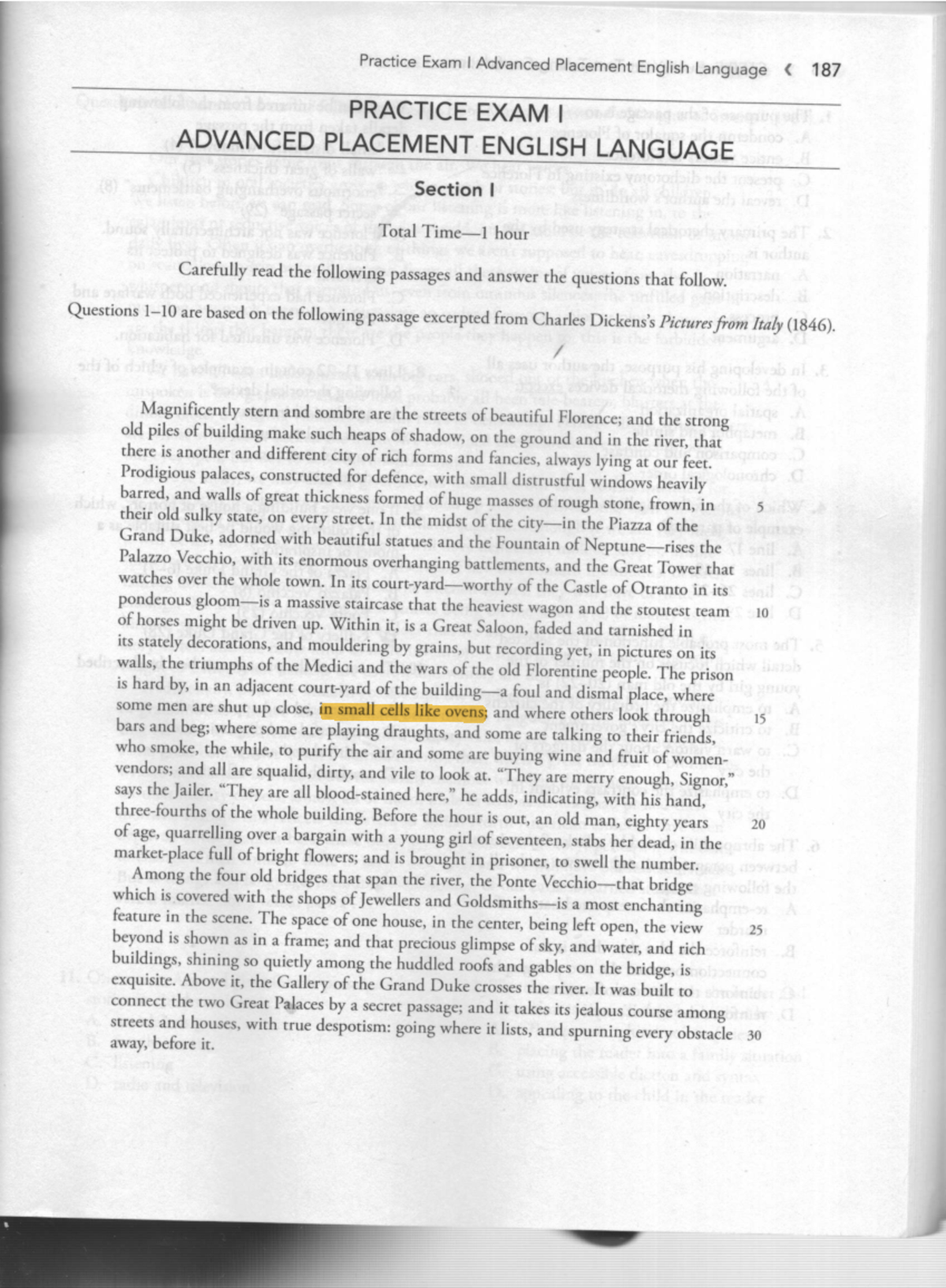 AP LANG 187 - Practice Exam I: Advanced Placement English Language ...