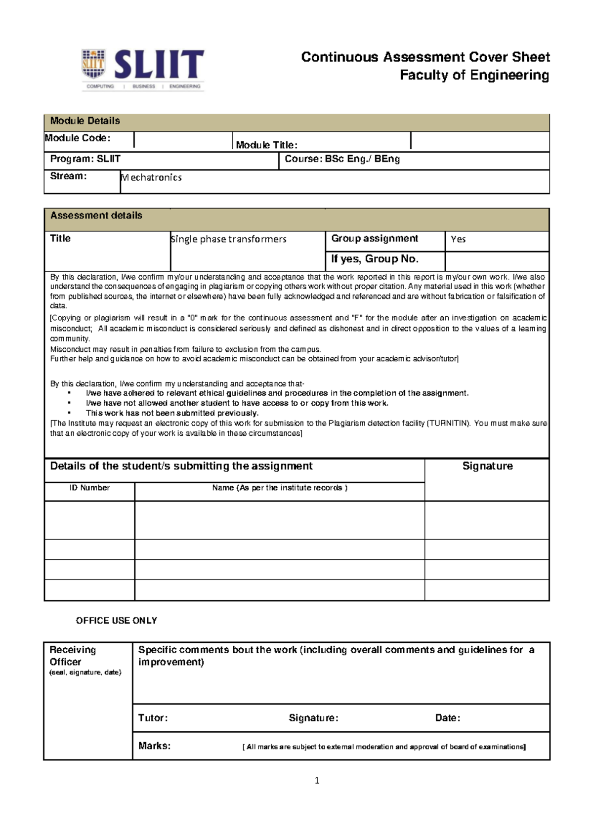 EN22184412 EMPS lab 02 - EMPS lab - Continuous Assessment Cover Sheet ...