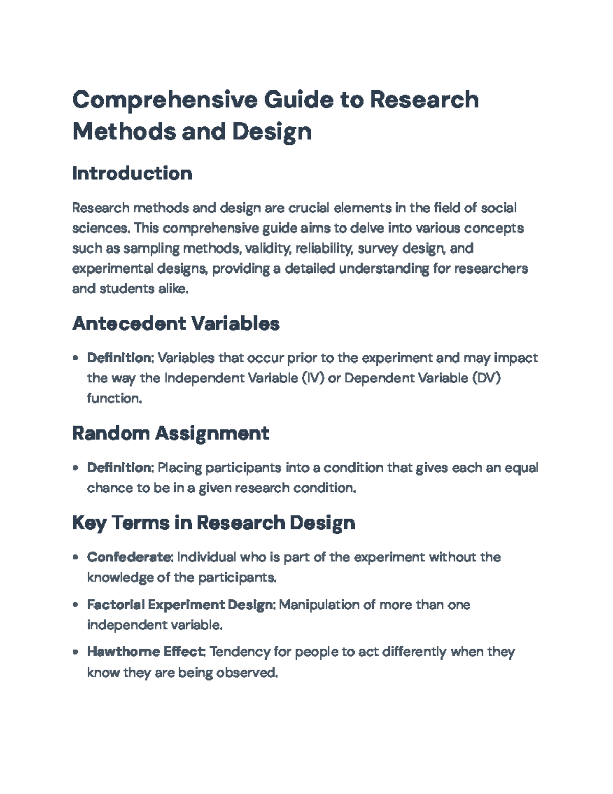 Comprehensive Guide to Research Methods and Designs in Social Sciences ...