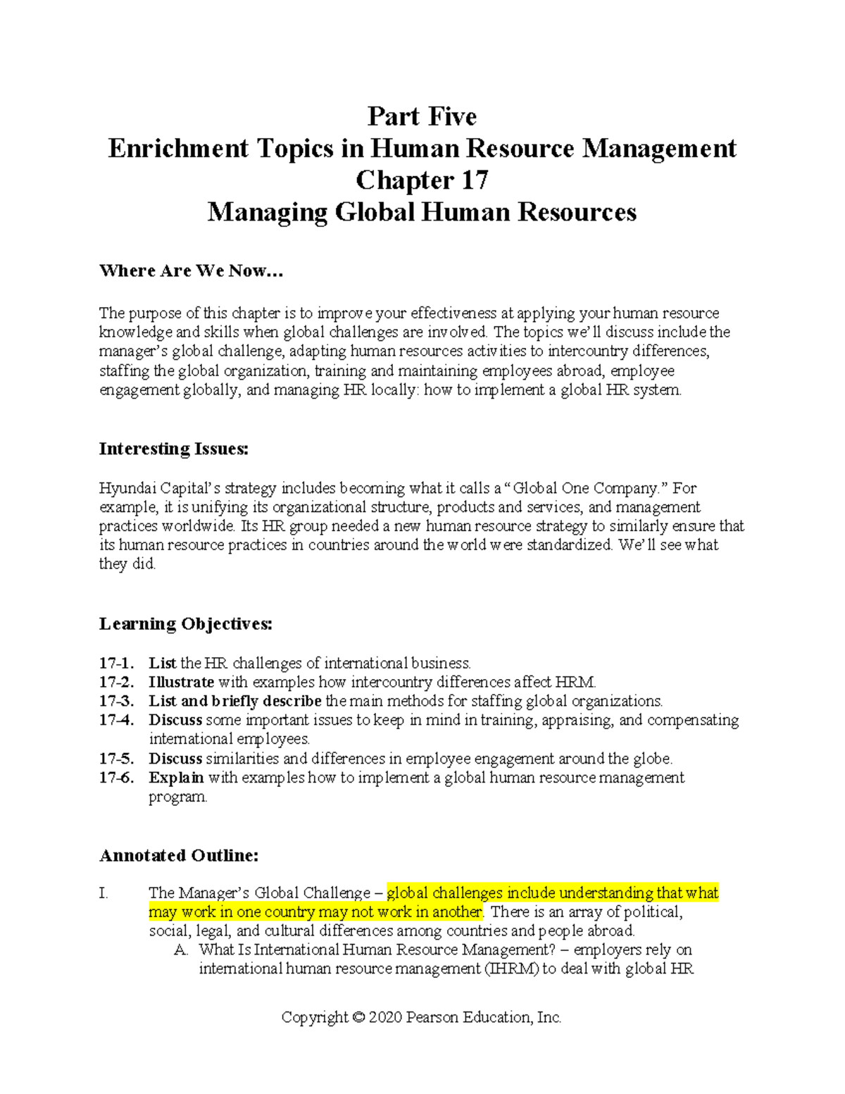 HRM 09 Study Guide: Managing Global Human Resources Challenges - Studocu