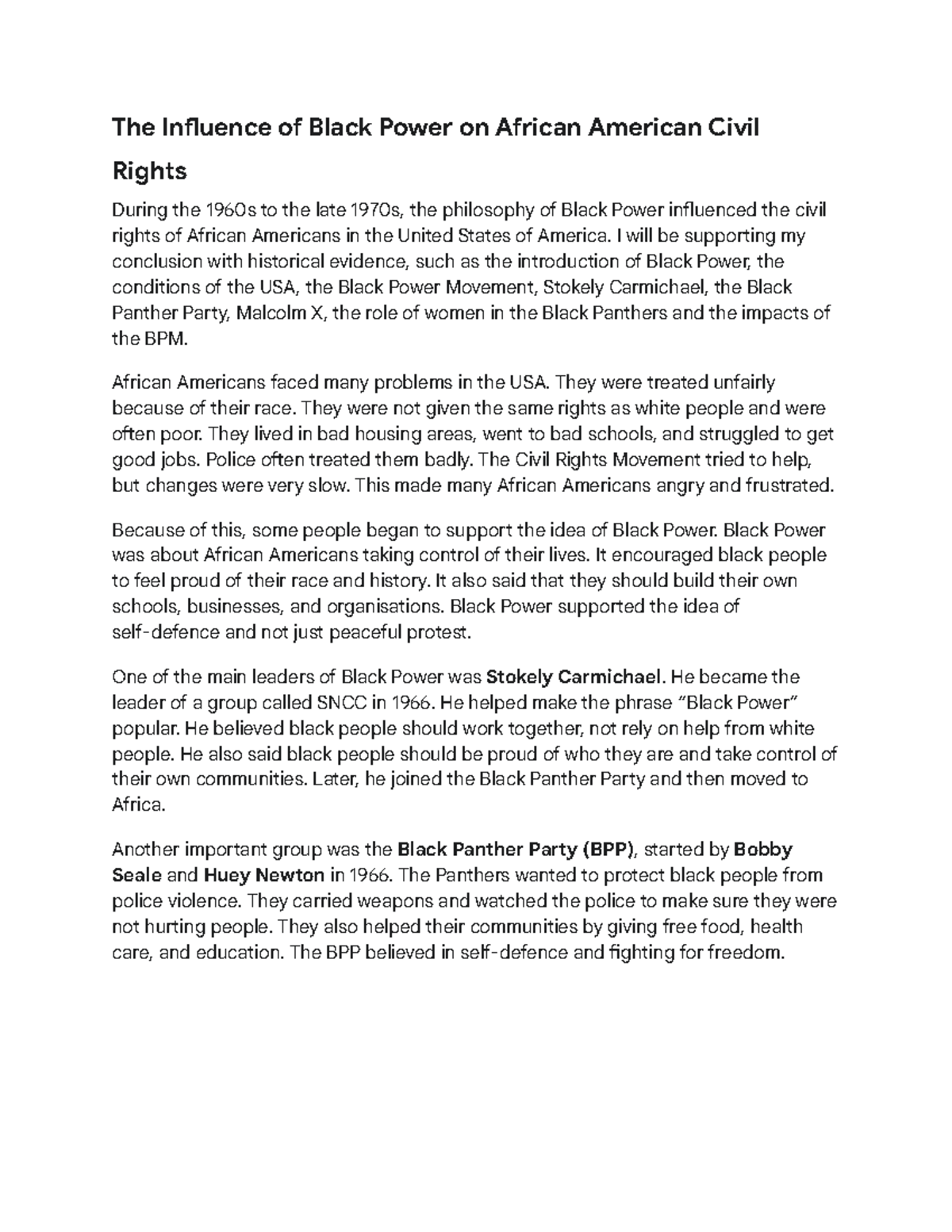 Black Power and Its Impact on African American Civil Rights (1960s ...