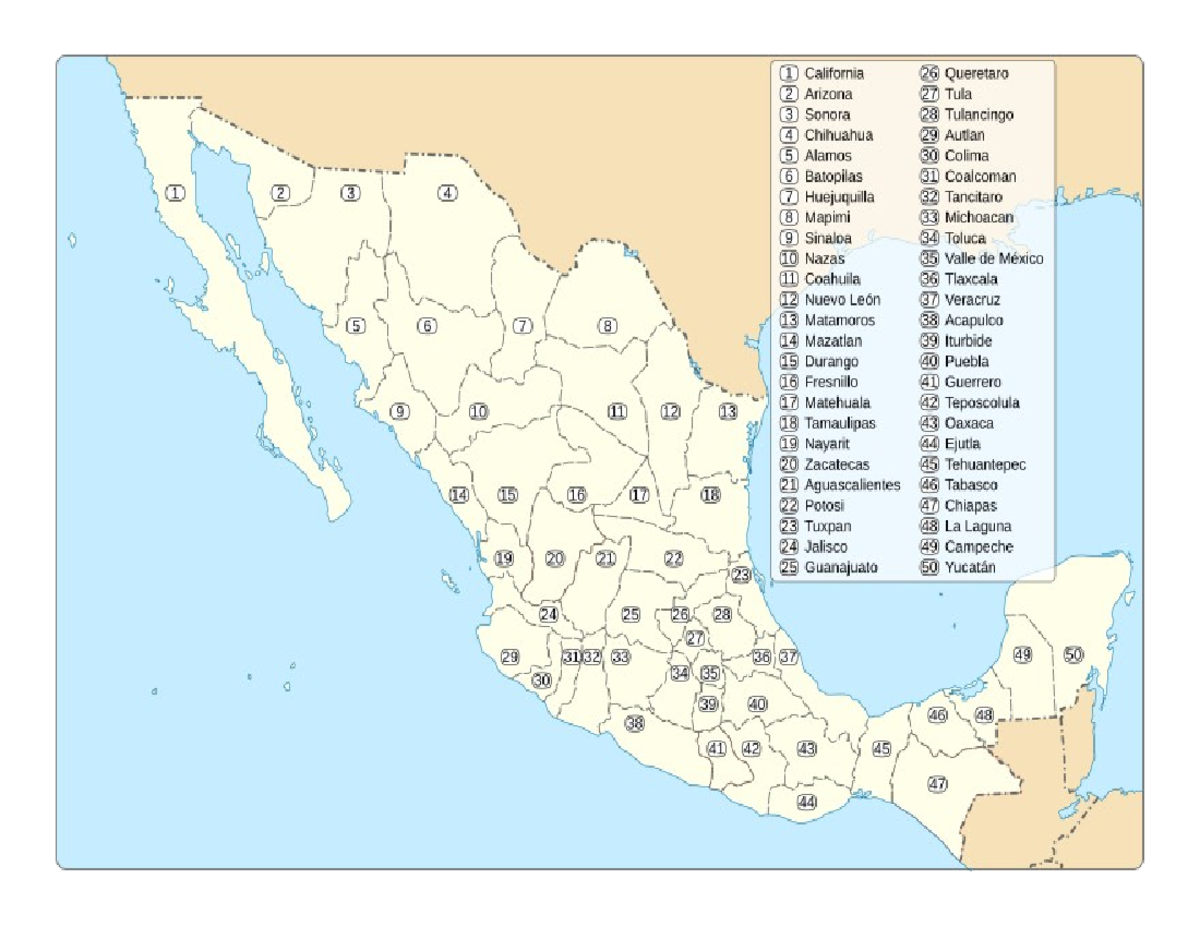 MAPA DE México 1864-1867: Principales Regiones y Ciudades - Studocu