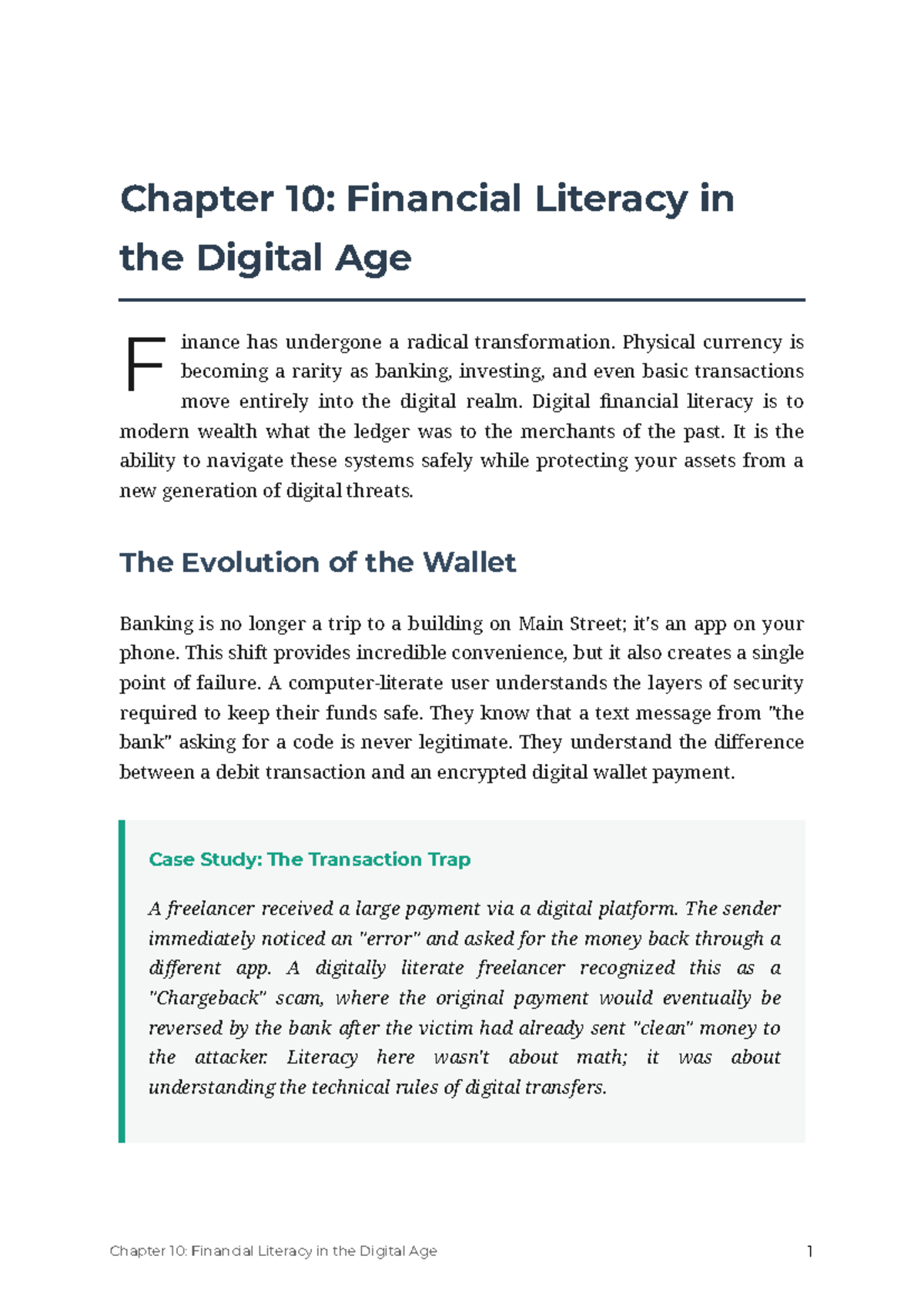 Chapter 10: Financial Literacy in the Digital Age - Key Insights - Studocu