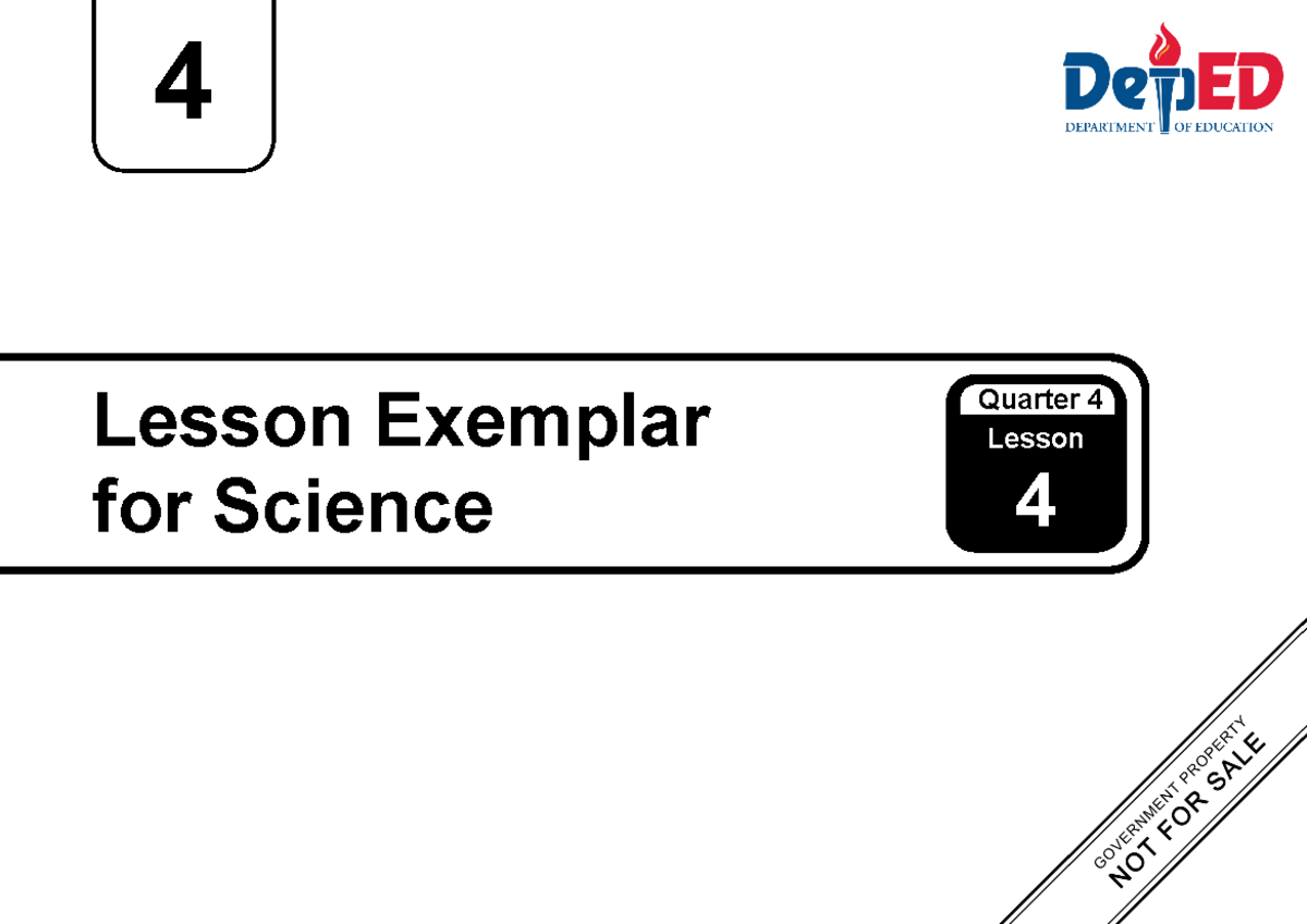 Q4 LE Science 4 Lesson 4 Week 4 - 4 Lesson Exemplar for Science for ...