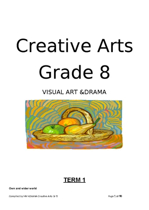 Grade 8 Creative Arts Revision Exam Questions - June 2024 - Studocu