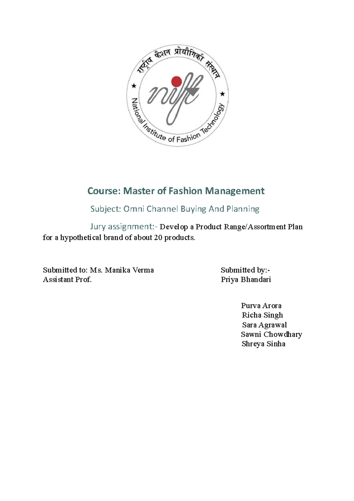 Omni jury doc - Assignments - Course: Master of Fashion Management ...