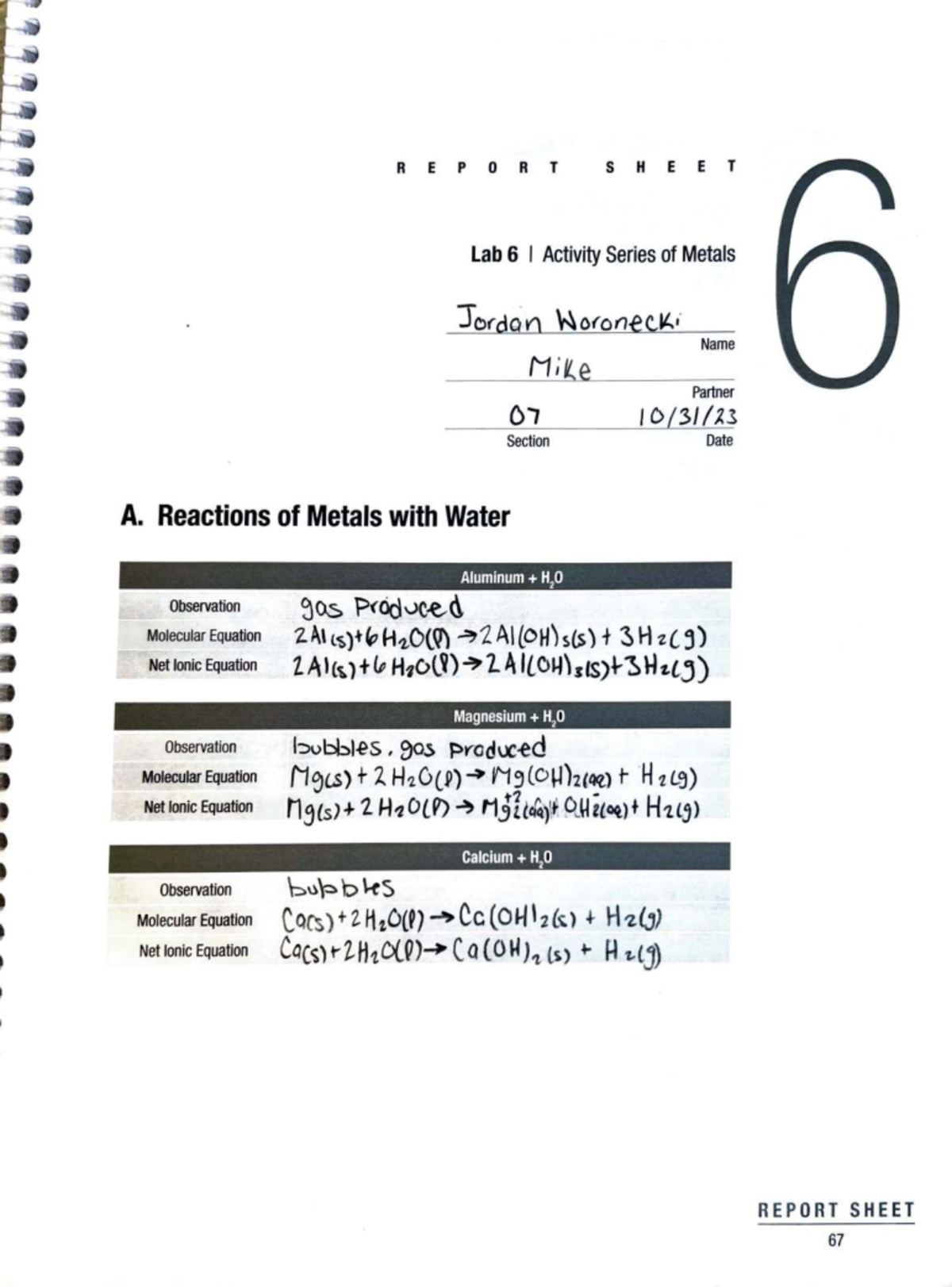 Lab #6 - Lab - .;jj -.. • ..-. • R E P O R T S H E E T Lab 6 I Activity ...
