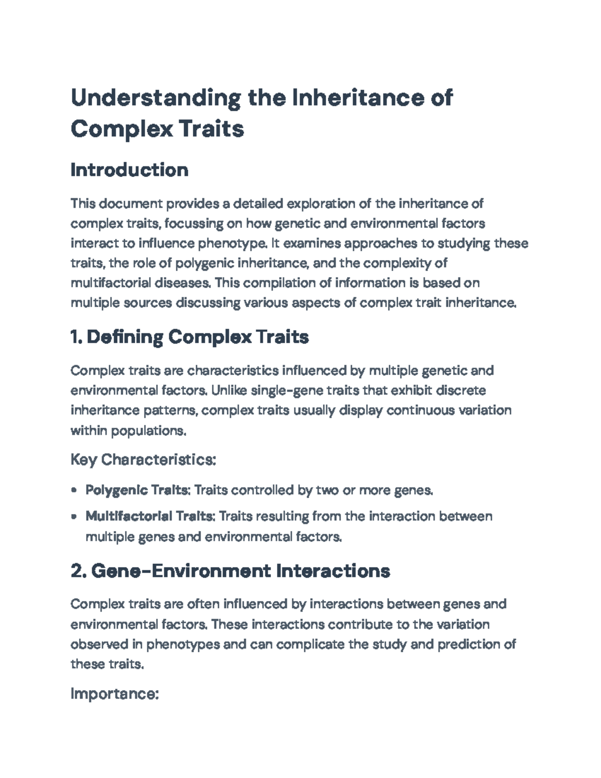 Understanding the Inheritance of Complex Traits: An Overview ...