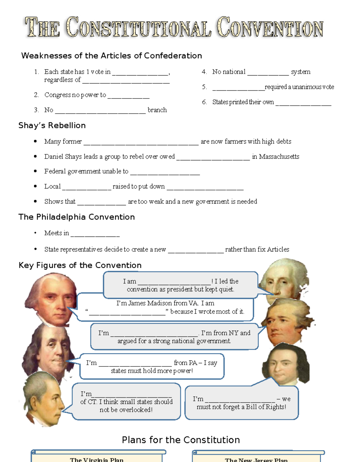 02 - Constitutional Convention Notes: Weaknesses of the Articles - Studocu