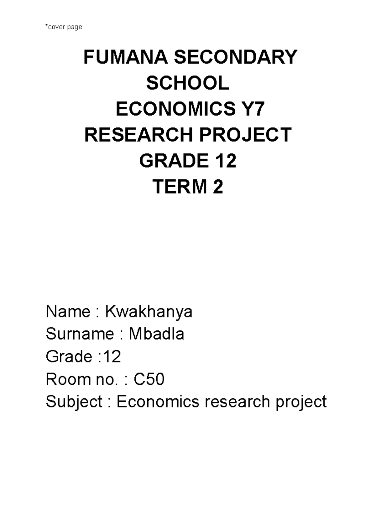 Economics Y Research Project: Perfect Market Analysis - Grade 12 Term 2 ...
