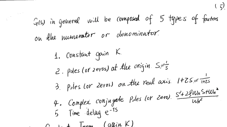 G(s) Analysis: Factors, Magnitude, and Phase in Control Systems - Studocu