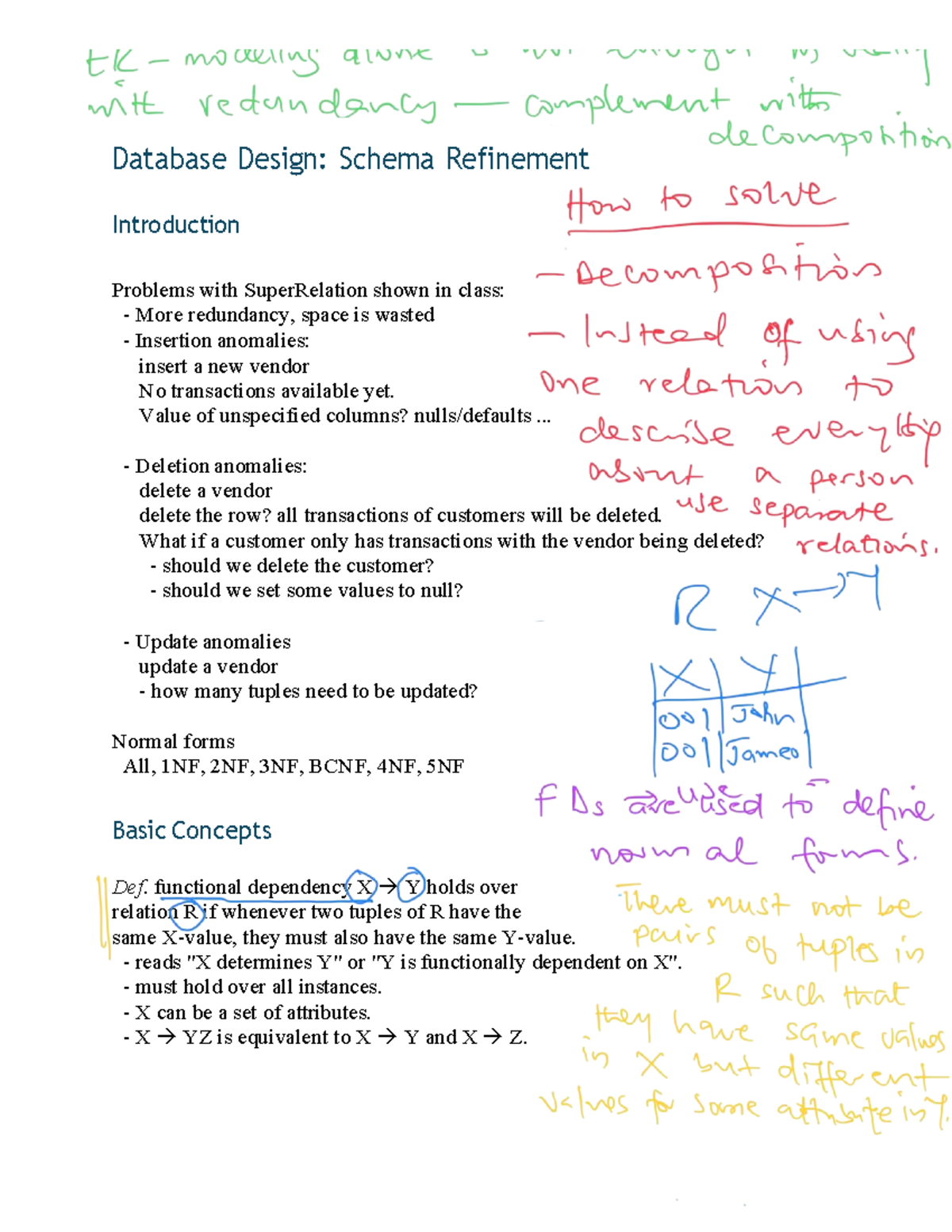 Database Design: Normalization Concepts & BCNF - Week 10 Notes - Studocu