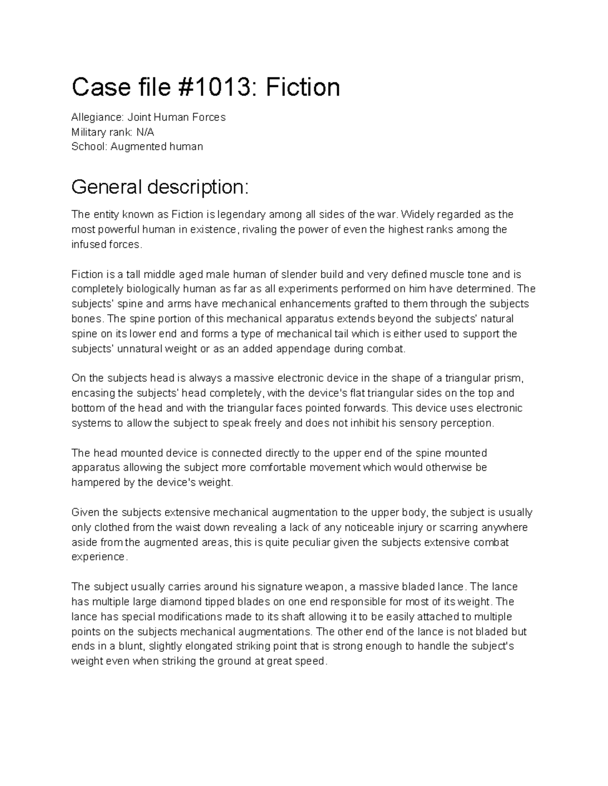 Case Study #1013: The Legendary Augmented Human "Fiction" - Studocu