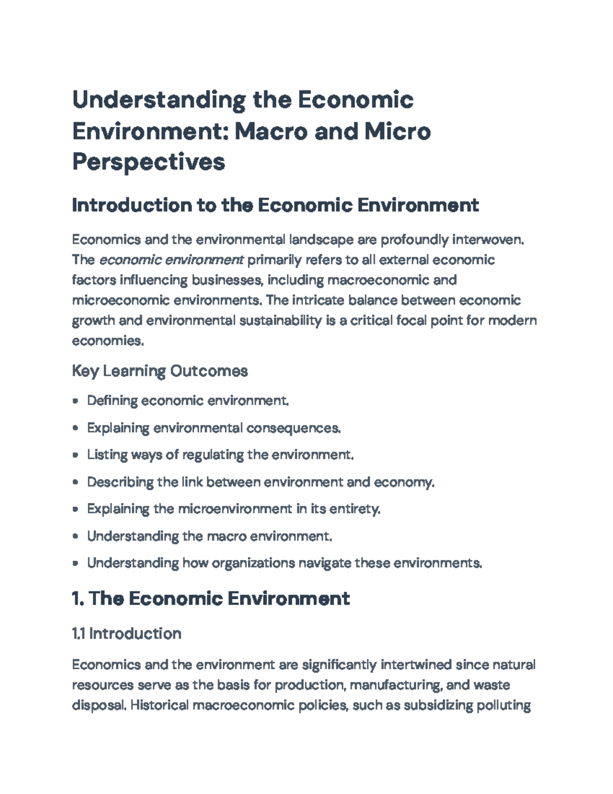 Economic Environment Insights: Macro & Micro Perspectives Analysis ...
