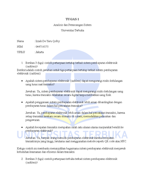 Analisis Dan Perancangan Sistem - MSIM4302 - Studocu
