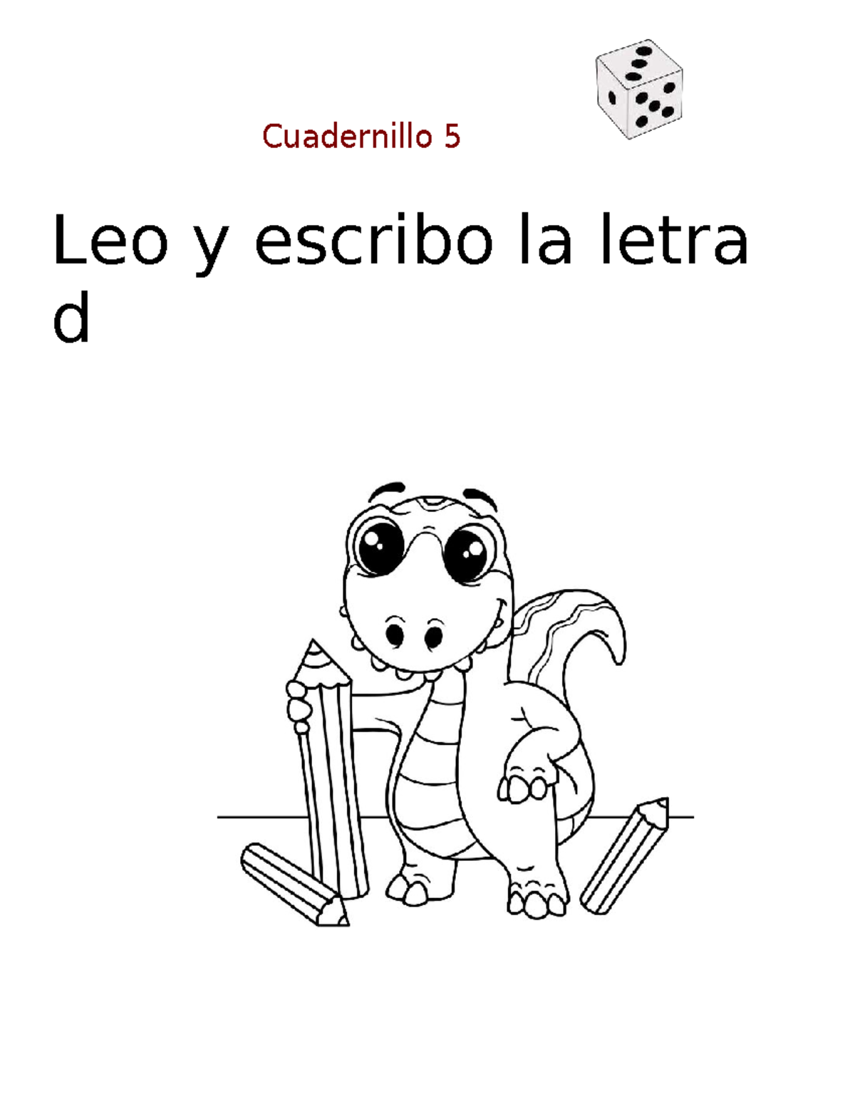 Cuadernillo 05: Aprendiendo la Letra D - Actividades de Lectura y ...