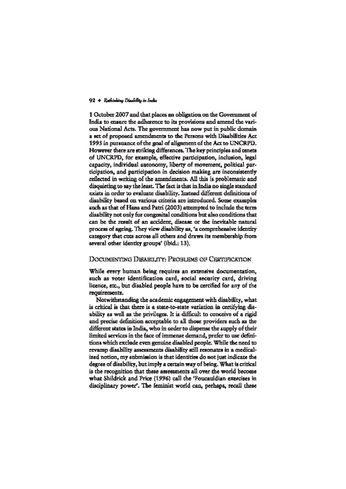 92 Rethinking Disability in India: Diagnosis, Assessment ...