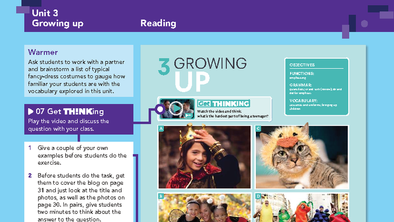 Unit 3 Growing Up: Answer Key for Exercises and Activities - Studeersnel